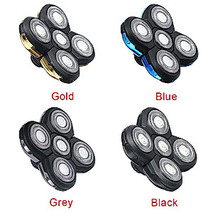 5 Head Shaver Heads, Shaver Blade Heads Shaver Replacement for Electric Razor Shaving Bald Tool, Head and Face Electric Razor Shaver Head
