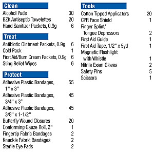 First Aid Only 290 Piece All-Purpose First Aid Kit with Magnetic Safety Light
