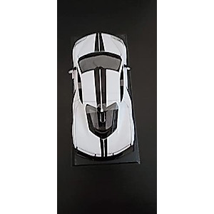Maisto Diecast Cars 2020 Chevy Corvette Stingray C8 Coupe with High Wing White with Black Stripes 118 Diecast Model Car by 31455