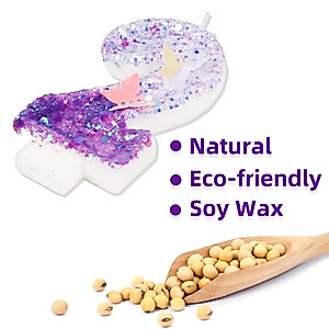 Birthday Candles Number 30 Candle, Butterfly 30th Birthday Decorations for Women/Girl, Purple Happy Birthday Candle for Cake, Handmade Sequin Numeral Candle Wedding Cake Topper Anniversary Party Decor