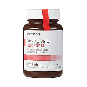 McKesson Packing Strip, Sterile, Iodoform, 100% Cotton, 1 in x 5 yds, 1 Count