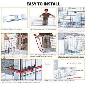 57" Large Humane Live Animal Trap,Collapsible Large Animal Catcher Cage,Cage Traps for Large Dogs up to 55 pounds,Foxes,Coyotes,Bobcat,Similar Sized Animals