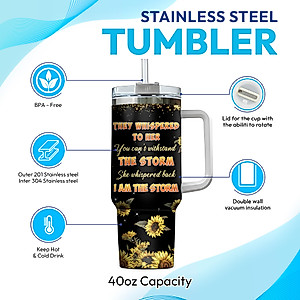 Hyturtle Personalized Gothic Skull Tumbler - Skeleton Lover Gift - Horror Lover Halloween Holiday Cup for Women - Spooky Custom Travel Coffee Tumbler 40oz With Lid and Straw