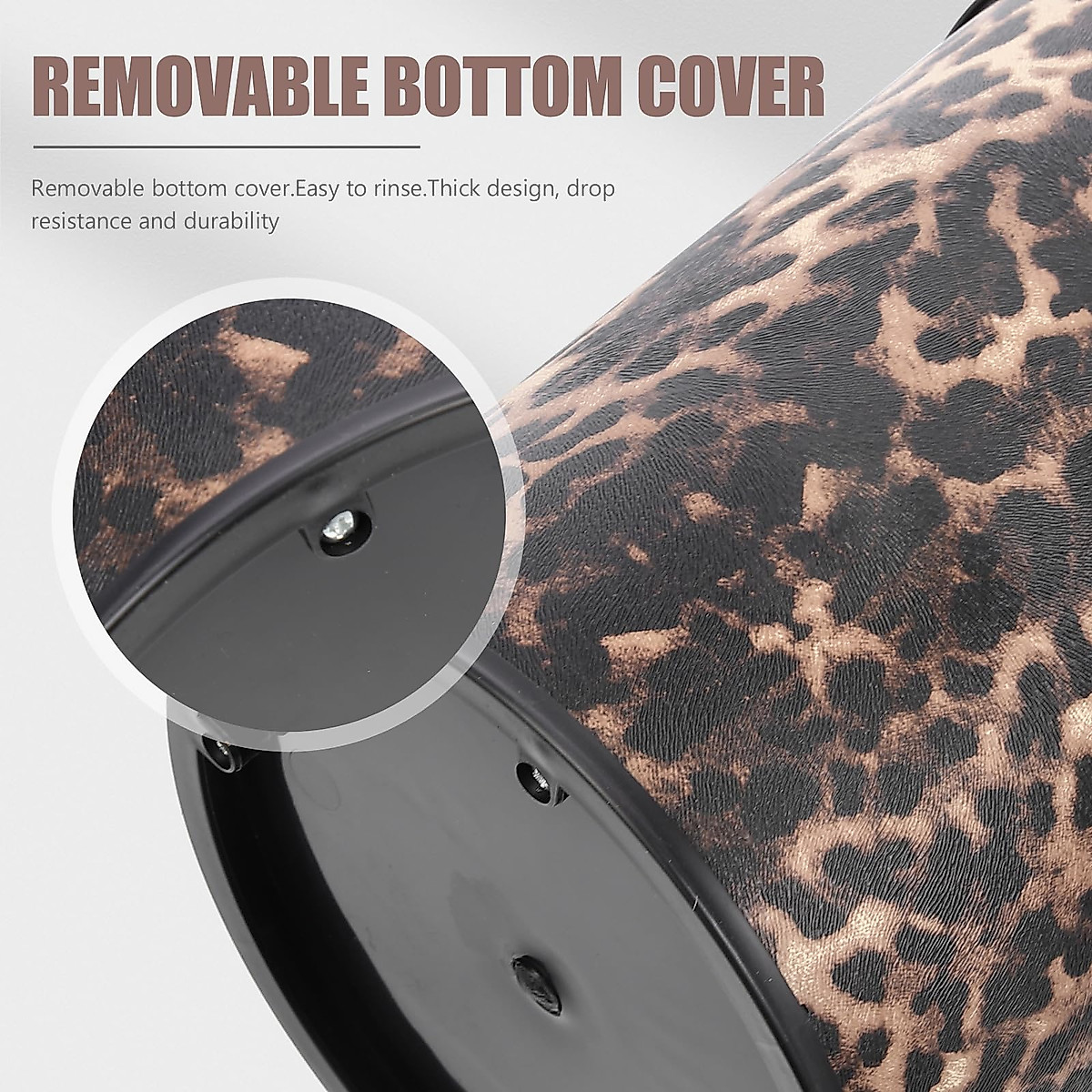 AOKWAWALIY Bathroom Trash Can Garbage Container Bin Kitchen Trash Can Trash Can Bedroom Trash Bin Garbage Can Plastic Container Practical Trash Can Stainless Steel Car Leopard Print Office