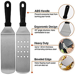 Camping Grill Set Flat Top Grill Accessories, Spurtar 38 PCS BBQ Accessories Outdoor Griddle Accessoriesfor Blackstone and Chef with Basting Cover Barbeque Grill Grilling Accessories with Cleaning Kit