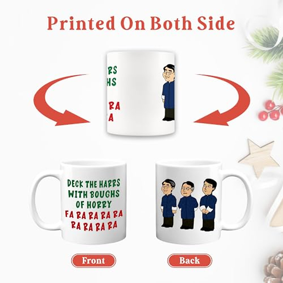 Arsemica Funny Christmas Coffee Mug, 11oz Christmas Story Drinking Cup Merchandise, Novelty Holiday Party Cups for Table Decorations, Xmas White Elephant Gifts for Women Men (Horry)