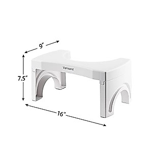 Vansand Toilet Foot Stool,Folding Toilet Stool,Squatting Toilet Potty Stool,Toilet Auxiliary Step,7.5Inch Height White
