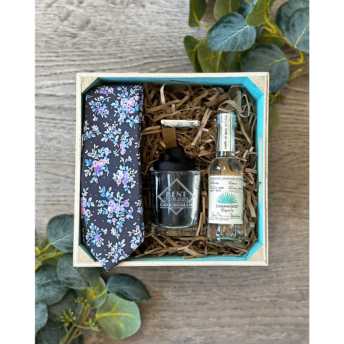 R and R Imports Personalized Wedding Party Customizable Etched 2 oz Square Shot Glass, Bridesmaid Groomsmen Gifts