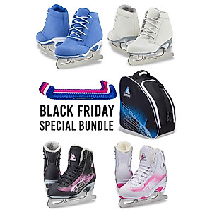 Jackson Ultima Rave RV2001 Girl's Figure Ice Skates Softec, Color: White/Pink, Size: Kids Youth 3