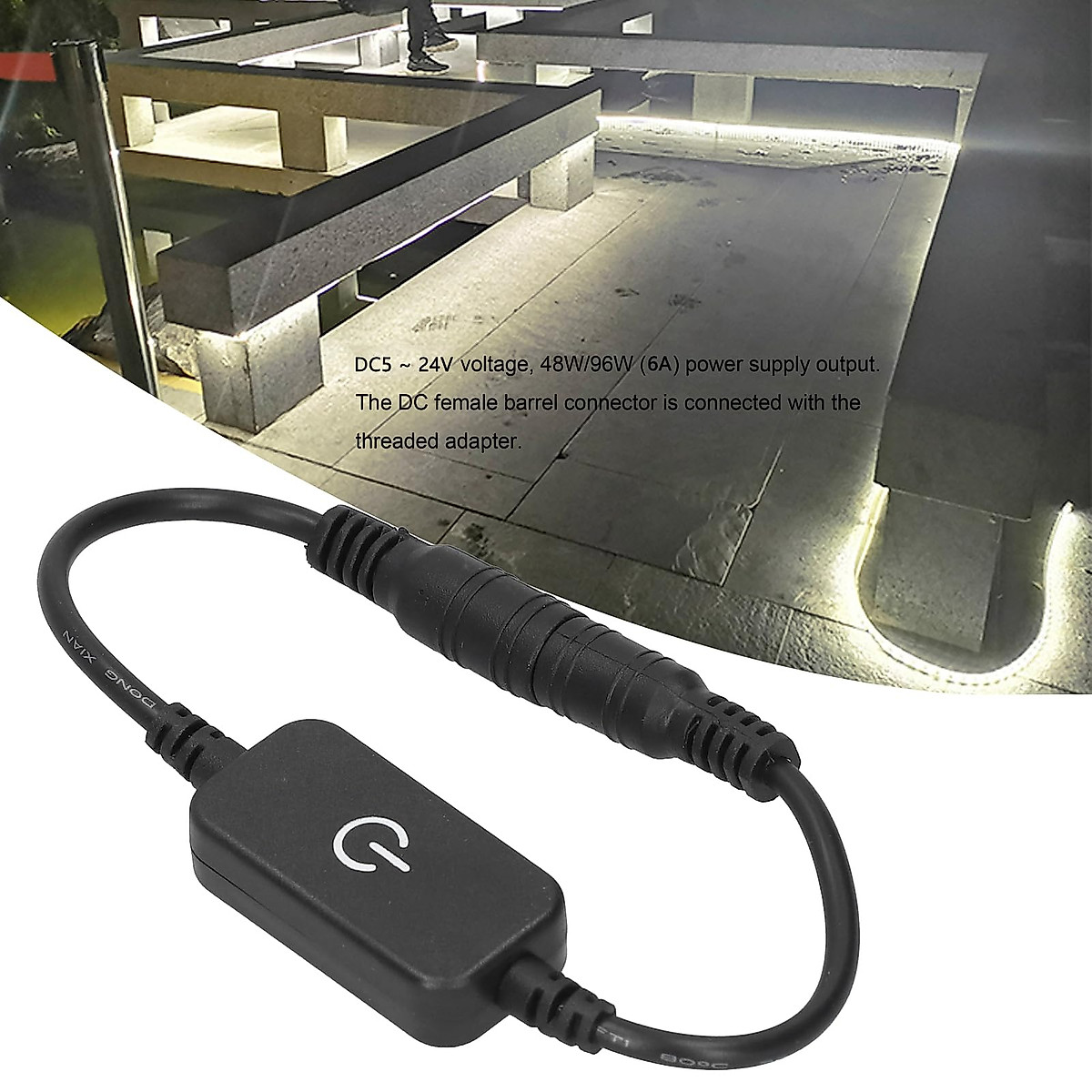 2 Pcs LED Strip Dimmer, DC 12-24V 4A Dimming On Off Switch Controller Light Switch Dimmer for Single Color Strip Light