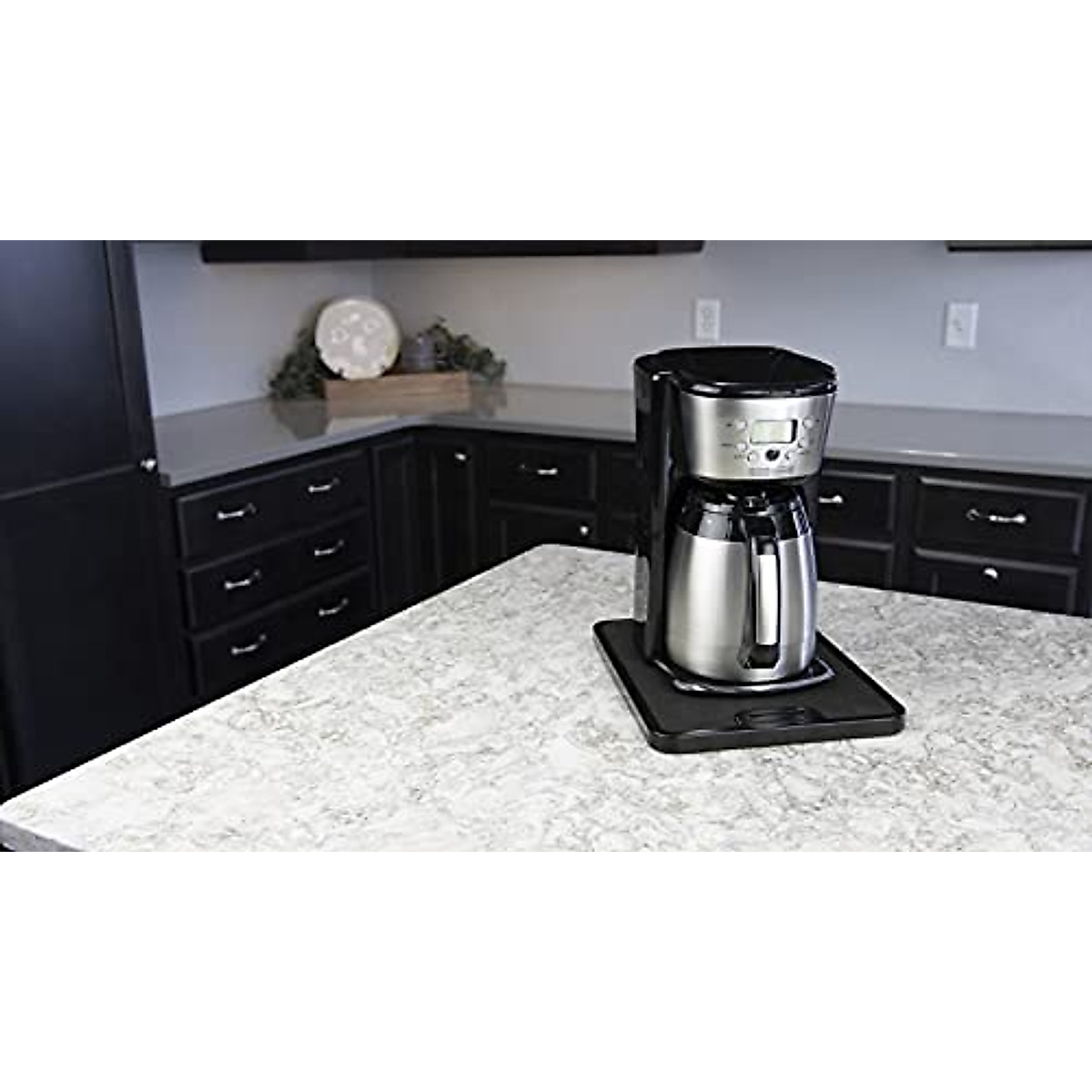 Nifty Small & Medium Appliance Rolling Tray - Black, Home Kitchen Counter Organizer, Integrated Rolling System, Non-Slip Pad Top for Coffee Maker, Stand Mixer, Blender, Toaster