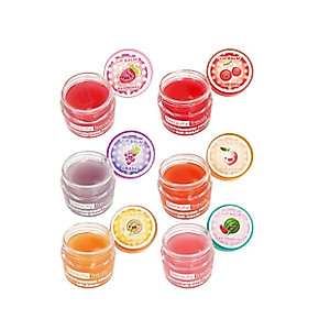 DEALPLUSDEAL Beauty Treats Moisturizing Fruity Lip Balm 6 Pcs Set Fruit Flavors Hydrating with Vitamin E Lip Care Fruity lipblams 6