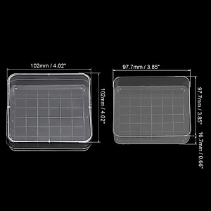 PATIKIL 100mm Plastic Petri Dishes with Cover, 10 Pcs Grid Squares Petri Plates Tissue Culture Plate for Lab Science Experiment, Clear