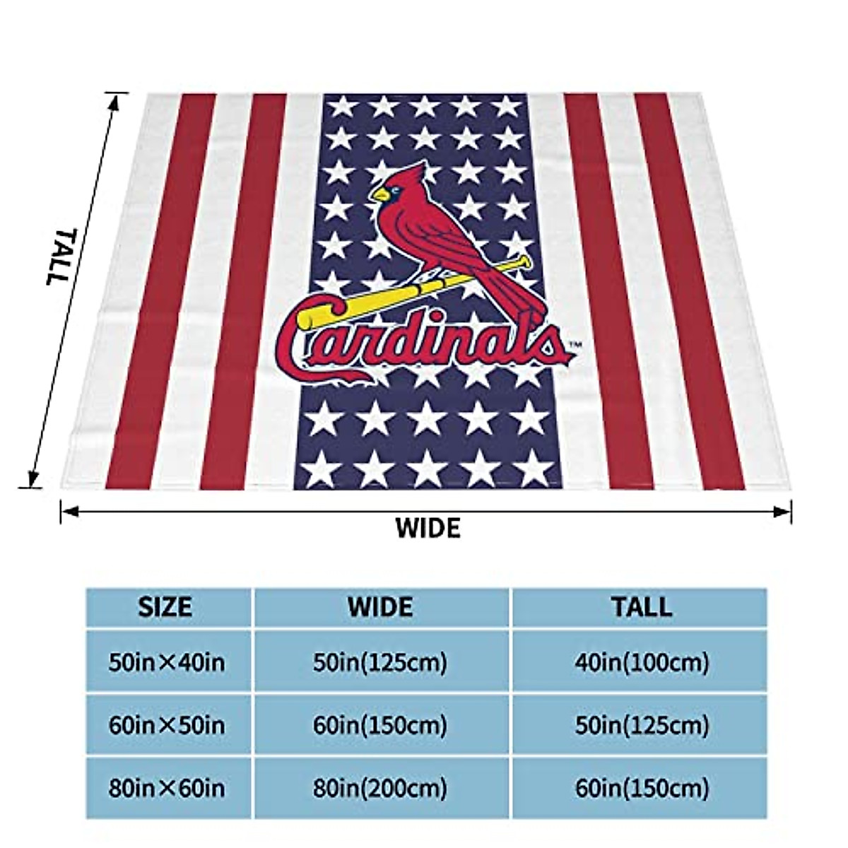 Team Promark St. Louis Cardinals Blanket Super Soft Throw Blanket Cozy Warm Fluffy Blankets Fits Sofa Chairs Bed All Seasons 50x40