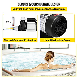 VEVOR Swimming Pool Pump 1/2 HP 110V Hot Tub Pump 0.37 Kw Water Circulation Pool Pump Spa Pump Above Ground Pool and Whirlpool Bath