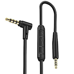 CYPHER.V Replacement Audio Extension Cable Cord Wire,for Bose QuietComfort QC25 QC35 Soundlink SoundTrue On Ear Headphones with in Line Mic Volume Control (Black)