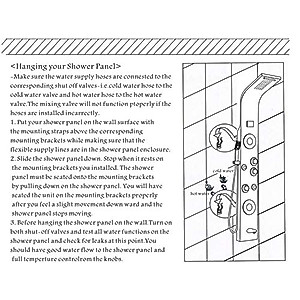 ELLO&ALLO LED Shower Panel Tower System,Rainfall Waterfall Shower Faucet Fixtures Bathroom Rain Massage System with Body Jets Brushed Nickel and Black