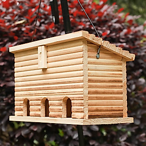 STARSWR Bird Houses for Outside,Outdoor Bird House Room for 3 Bird Families 3 Hole Bluebird Finch Cardinals Hanging Birdhouse