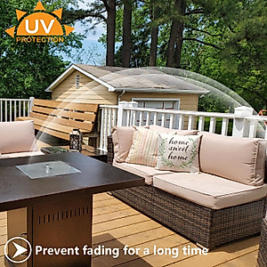 FLYMEI Patio Cushion Covers 25x27x5 Waterproof Outdoor Cushion Cover Replacement 4Packs Outdoor Seat Cushion Slipcover for Rattan Chair Sofa, Taupe