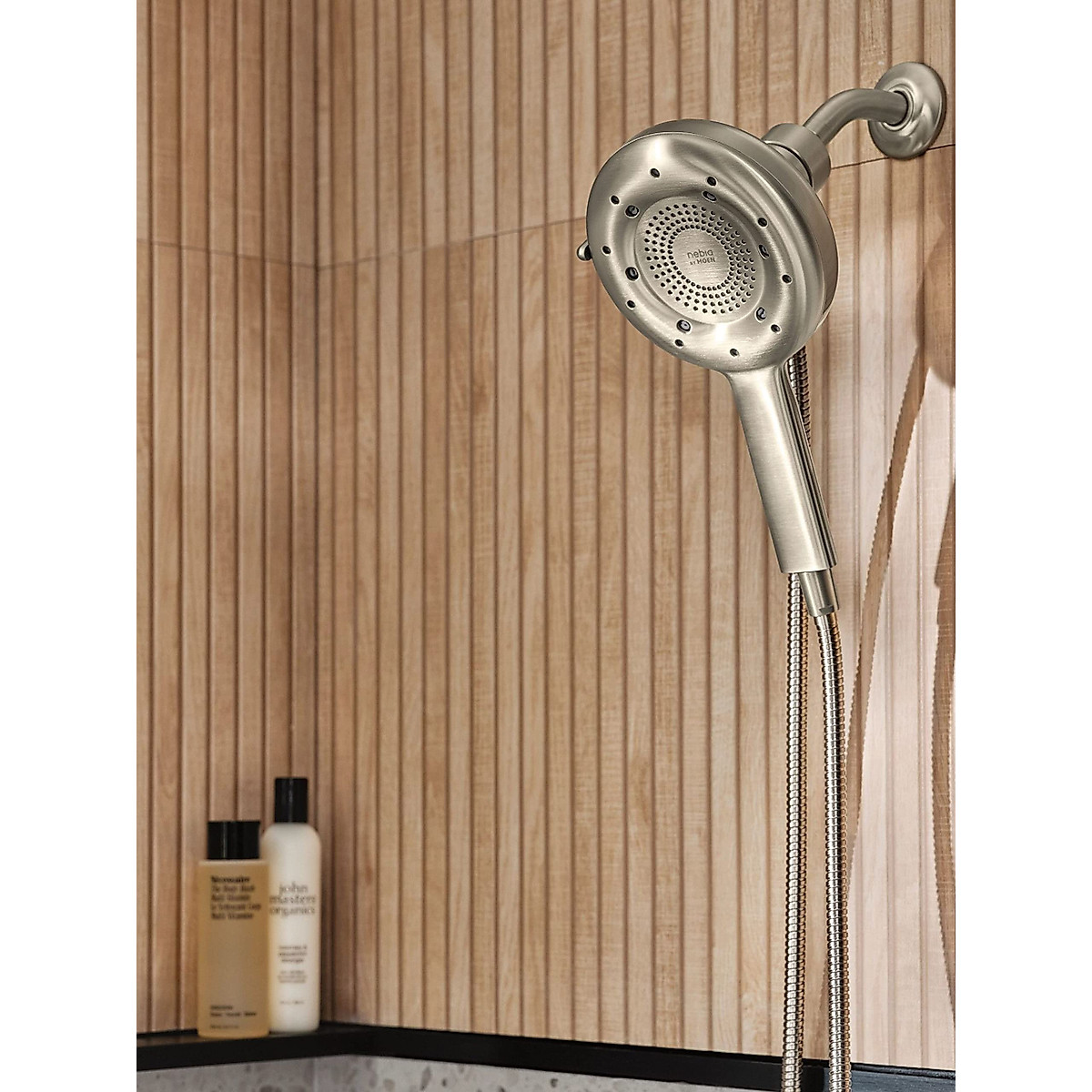 Moen N400H0BN Quattro Handheld Four Unique Shower Experiences and Magnetix Dock, Brushed Nickel