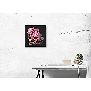 Art Knitting Paint by Number for Adults Beginner Students Kids, Ideal Gift Choice for Birthday,Anniversary or Any Festival, DIY Acrylic for Room Decor Canvas Roll -16x16 (Skull and Roses)