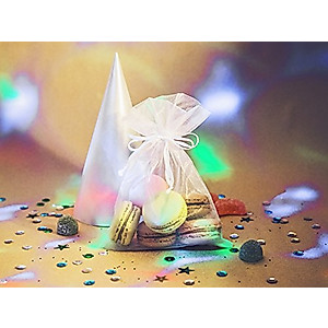 CREATIVE ORGANZA Bags 100Pcs 5x7 inch White Gift Pouch with Satin Drawstring Perfect for Wedding Baptise Party Favors Candy Jewelry Cosmetics