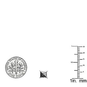 Dazzlingrock Collection 0.10 Carat (ctw) White & Black Round Diamond Micro Pave Setting Kite Shape Stud Earrings 1/10 CT, Sterling Silver