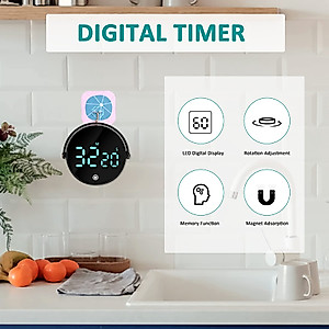izBuy Digital Kitchen Timer for Cooling, Magnetic Classroom Timer for Kids, Large LED Display Stopwatch Countdown Visual Timer Clock for Teacher Workout Egg Seniors