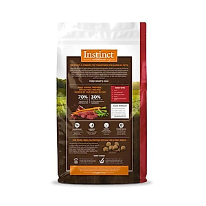 Instinct Dog Food, Grain Free Dog Food Dry, High Protein, Raw Coated Dog Food, Dog Kibble, Original Real Beef, 20 lb. Bag