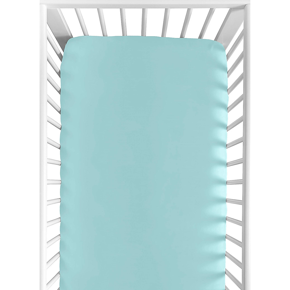 Fitted Crib Sheet for Blue and Green Modern Dinosaur Baby/Toddler Bedding Set Collection - Turquoise Blue