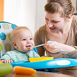 Vicloon Baby Silicone Spoons, 5 PCS Baby Silicone Soft Spoons,Best First Stage Baby Infant Spoons BPA Free, Soft Silicone Baby Training Feeding Spoons For Microwave, Dishwasher and Freezer Safe