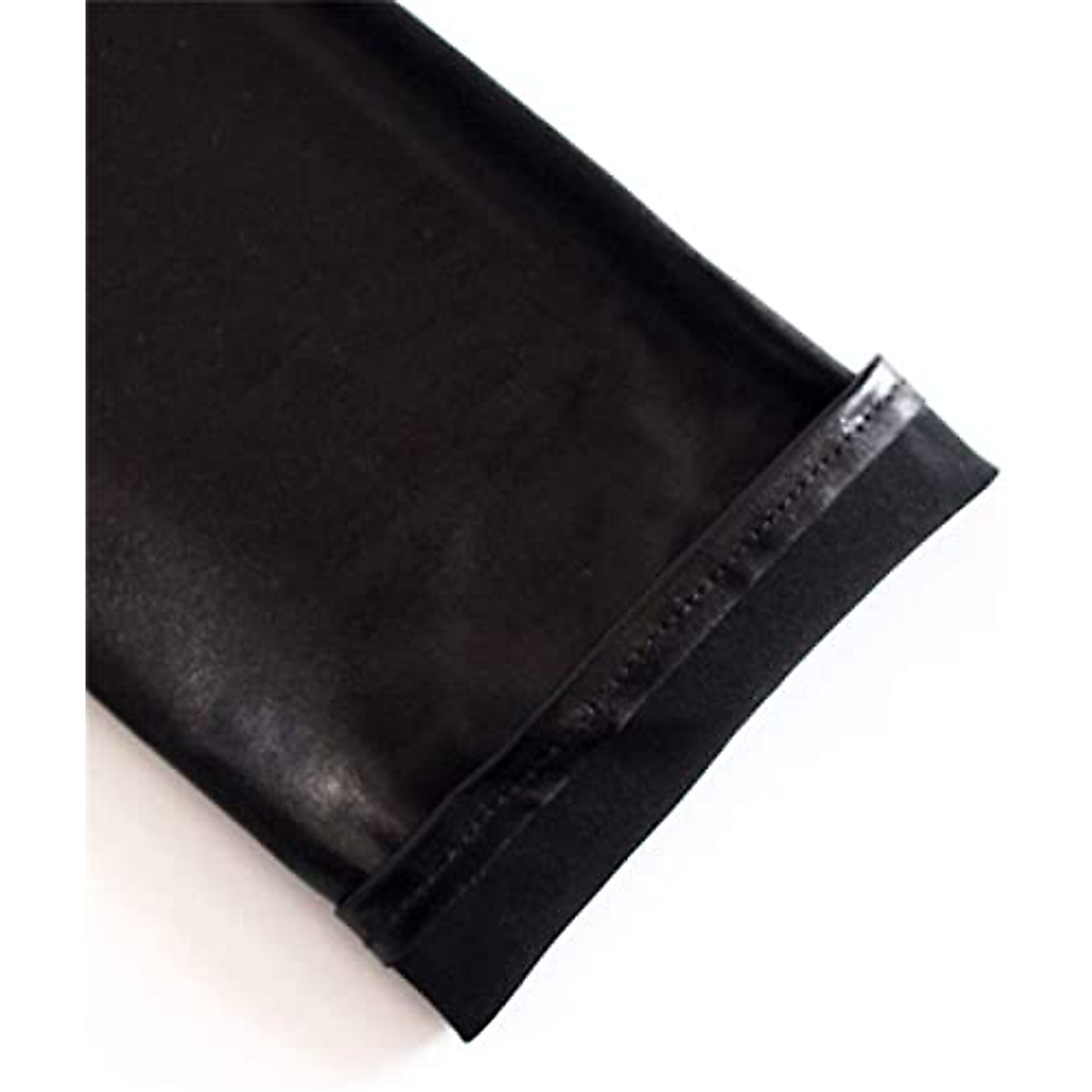 Achsoo Women's Faux Leather Sexy Long Gloves Sexy Wet Look Latex Elbow Length Long Gloves (Black(Patent Leather))