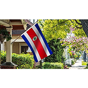 DANF Costa Rica Flag 3x5 Foot Thicker Polyester Costa Rican National Flags Polyester with Brass Grommets 3 X 5 Ft