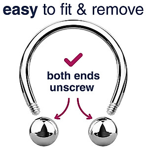 8pc 18g Stainless Steel Horseshoe Earrings Barbell Gauge Hoop Cartilage Daith Tragus Piercing 8mm