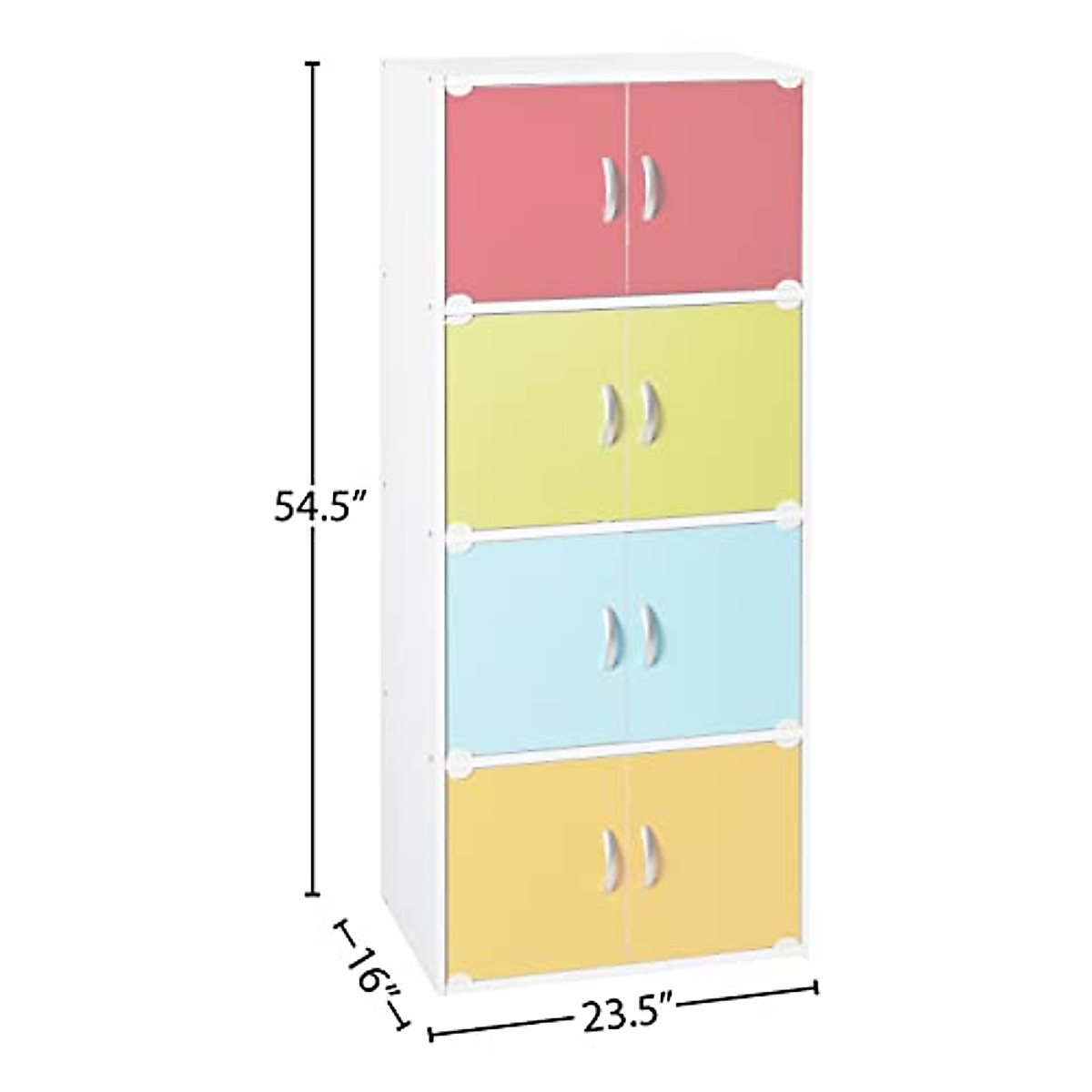 Hodedah Bookcase, 4 Shelf, Rainbow