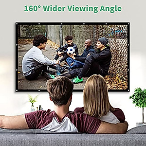 Projector Screen 150 inch, Taotique 4K Movie Projector Screen 16:9 HD Foldable and Portable Anti-Crease Indoor Outdoor Projection Double Sided Video Projector Screen for Home, Party, Office, Classroom