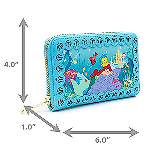 Loungefly Disney The Little Mermaid, Princess Stories Series Ariel Wallet, Flounder Sebastian