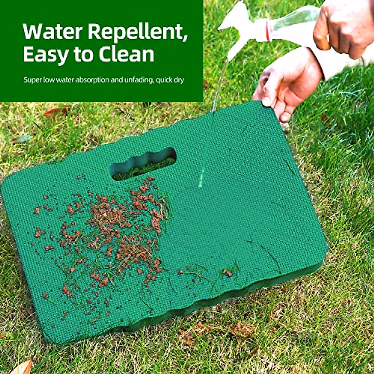 Ohuhu Premium Thick Kneeling Pad, 2-Pack Large Comfortable Gardening Knee Mat with 2 Different Surfaces, Extra Thick Knee Cushion Kneeler for Gardening, Work, Baby Bath, Exercise, 17 x 11 x 1.5 Inch