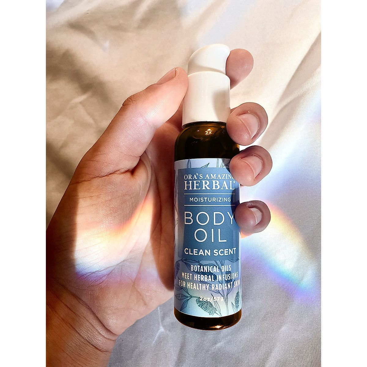 Natural Body Powder and Oil Set, Dusting Powder, Body Oil, No Talc, Corn, Grain, Gluten, Clean Scent Powder 2.5 oz with Travel Size Clean Scent Oil 2 oz, Ora's Amazing Herbal