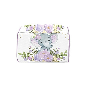 Yeshop Personalized Diaper Backpack Purple Violet Floral Elephant Multi Function Diaper Bag Travel Daypack Nursing Nappy Bag
