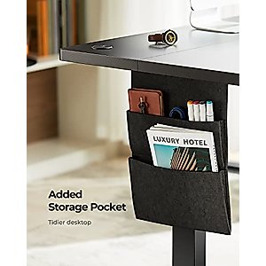 Marsail Standing Desk Adjustable Height, 48x24 Inch Electric Standing Desk with Storage Bag, Stand up Desk for Home Office Computer Desk Memory Preset with Headphone Hook