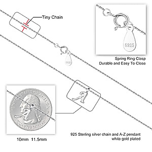 Yoosteel Sterling Silver Initial Necklaces for Women, 925 Sterling Silver Initial A Letter Necklace for Women Dainty Tiny Sterling Silver Initial Necklaces for Birthday Gifts