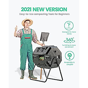 Garden Compost Bin with Garden Work Apron,Great Gardening Gifts for Women Men Lawn Care