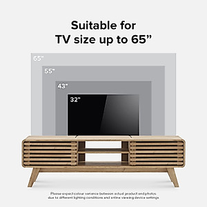 mopio Ensley TV Stand, Mid-Century Modern Television Stand for 55/60/65 inch TV, Farmhouse Entertainment Center with Storage, Media Console Credenza Table for Living Room, Bedroom (Oak, 59")