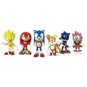 Sonic Multi Pack 2" Action Figure (6 Classic Figures - Knuckles, Sonic, Super Sonic, Amy, Metal Sonic and Tails) TRU Exclusive
