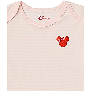 Amazon Essentials Disney | Marvel | Star Wars | Princess Baby Girls' Short-Sleeve Bodysuits, Pack of 6, Minnie Rainbow Chaser, 18 Months