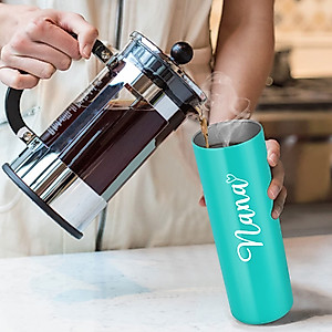 Grandma Gifts, Nana Stainless Steel Insulated Skinny Tumbler with Lid, Christmas Birthday Mother’s Day Gifts for New Grandma Nana Grandmother Gigi Granny Mom Women from Grandchildren(20oz, Rose Gold)