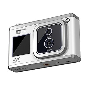 HD Flip Screen Selfie SLR Camera - 2.4 Inch Flip Screen,16Megapixels, Electronic A𝚗ti-sh𝚊ke,16 Times Digital Zoom,Built-in Microphone and Speaker for Travel/Gift (White C22)