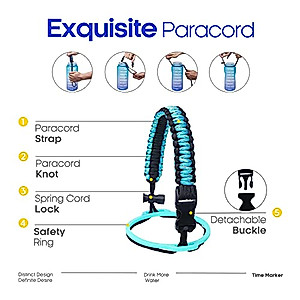 Giotto Large 1 Gallon Motivational Water Bottle with Paracord Handle & Removable Straw - Leakproof Tritan BPA Free Fitness Sports Water Jug with Time Marker-Green/Purple Gradient