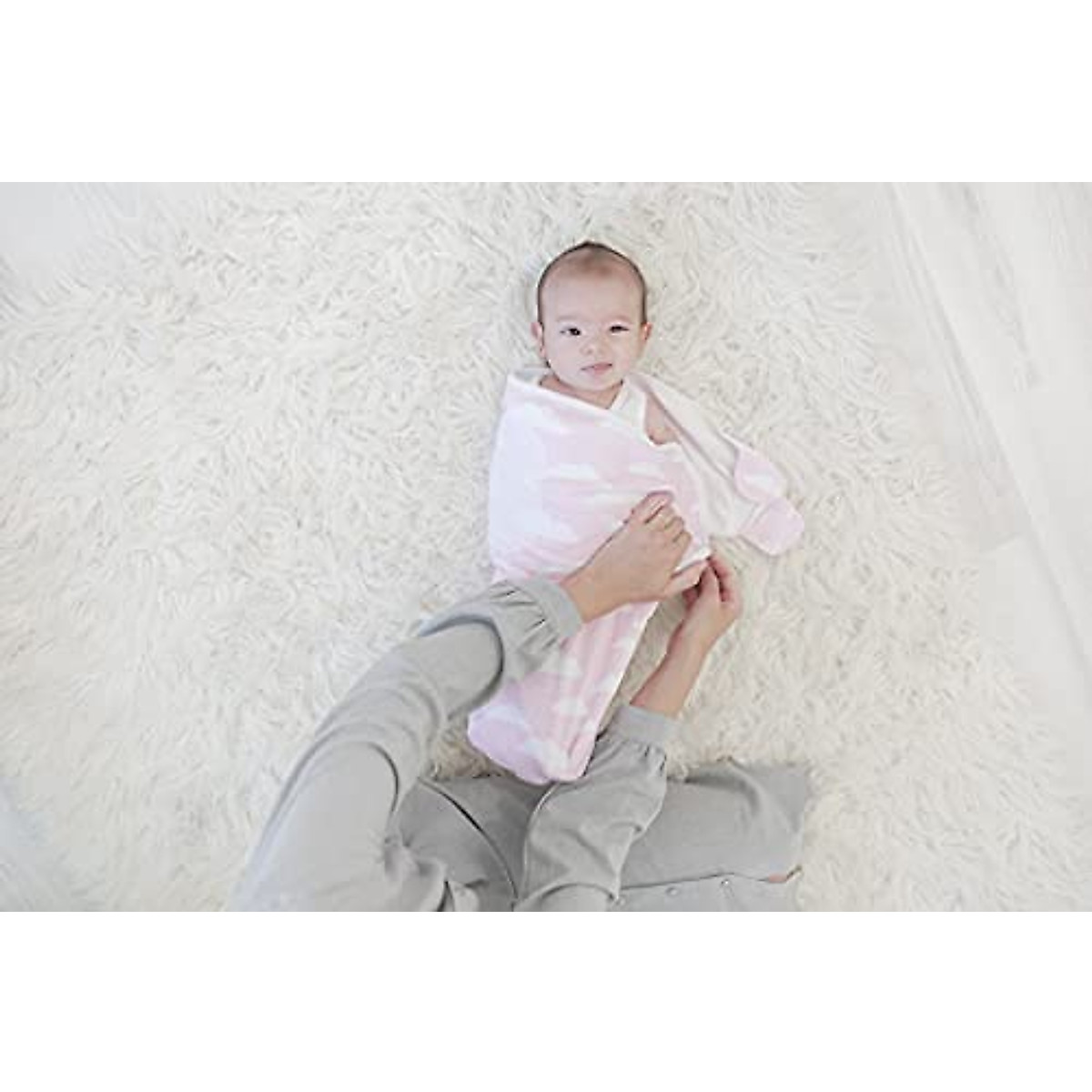 BaeBae Goods Swaddle Blanket, Adjustable Infant Baby Swaddling Wrap Set of 4, Baby Swaddling Wrap Blankets for Boys and Girls Made in Soft Cotton (0-3 Months)
